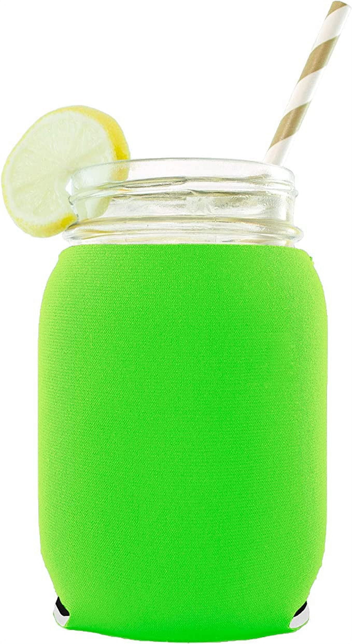 Blank Neoprene Mason Jar Coolie (Fits 16oz Jars) (Neon Green, 1 ...