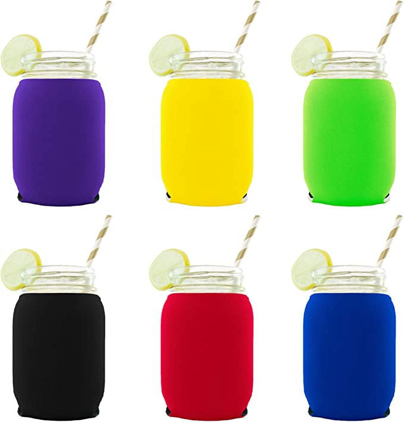 Blank Neoprene Mason Jar Coolie (Fits 16oz Jars) (Variety Color 6 Pack ...