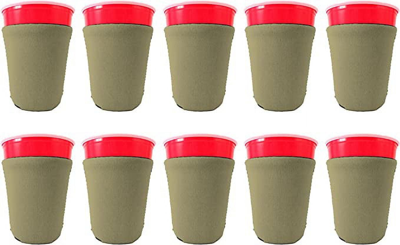 Blank Neoprene Party Cup Coolie (10 Pack, Khaki) - Walmart.com