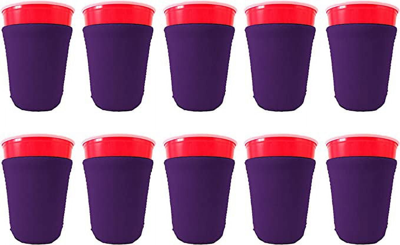 Blank Neoprene Party Cup Coolie (10 Pack, Purple) - Walmart.com