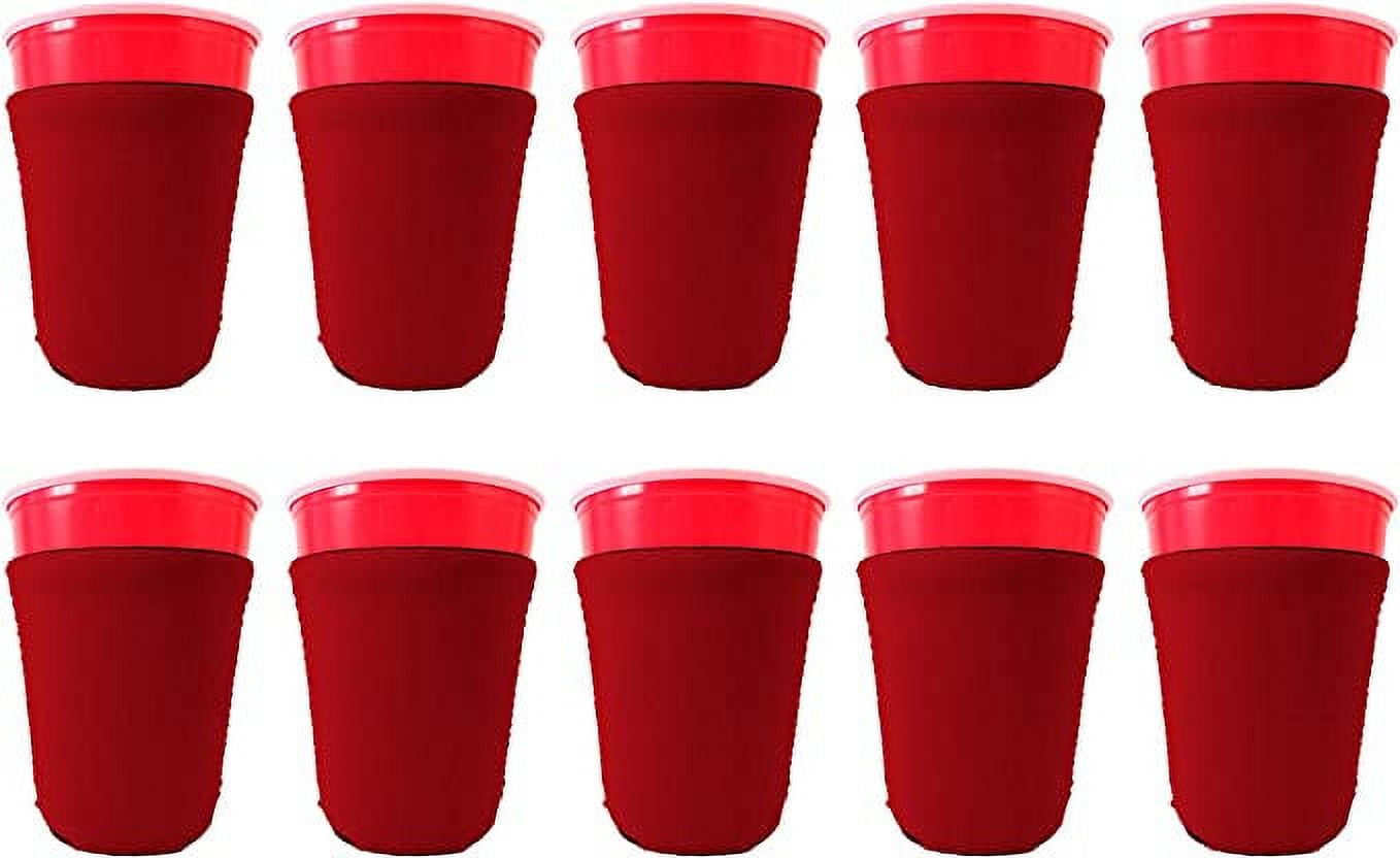 Blank Neoprene Party Cup Coolie (10 Pack, Red) - Walmart.com