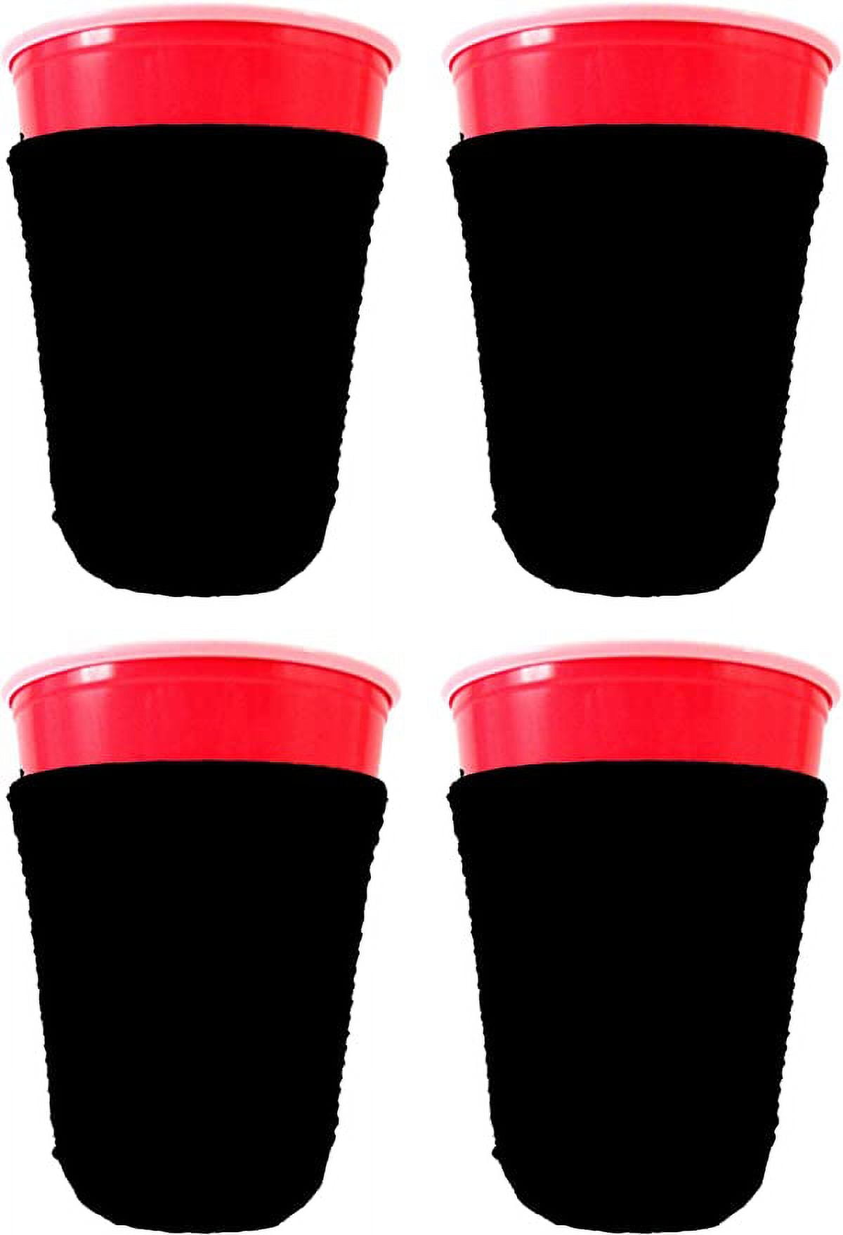 Blank Neoprene Party Cup Coolie (4 Pack, Black) - Walmart.com