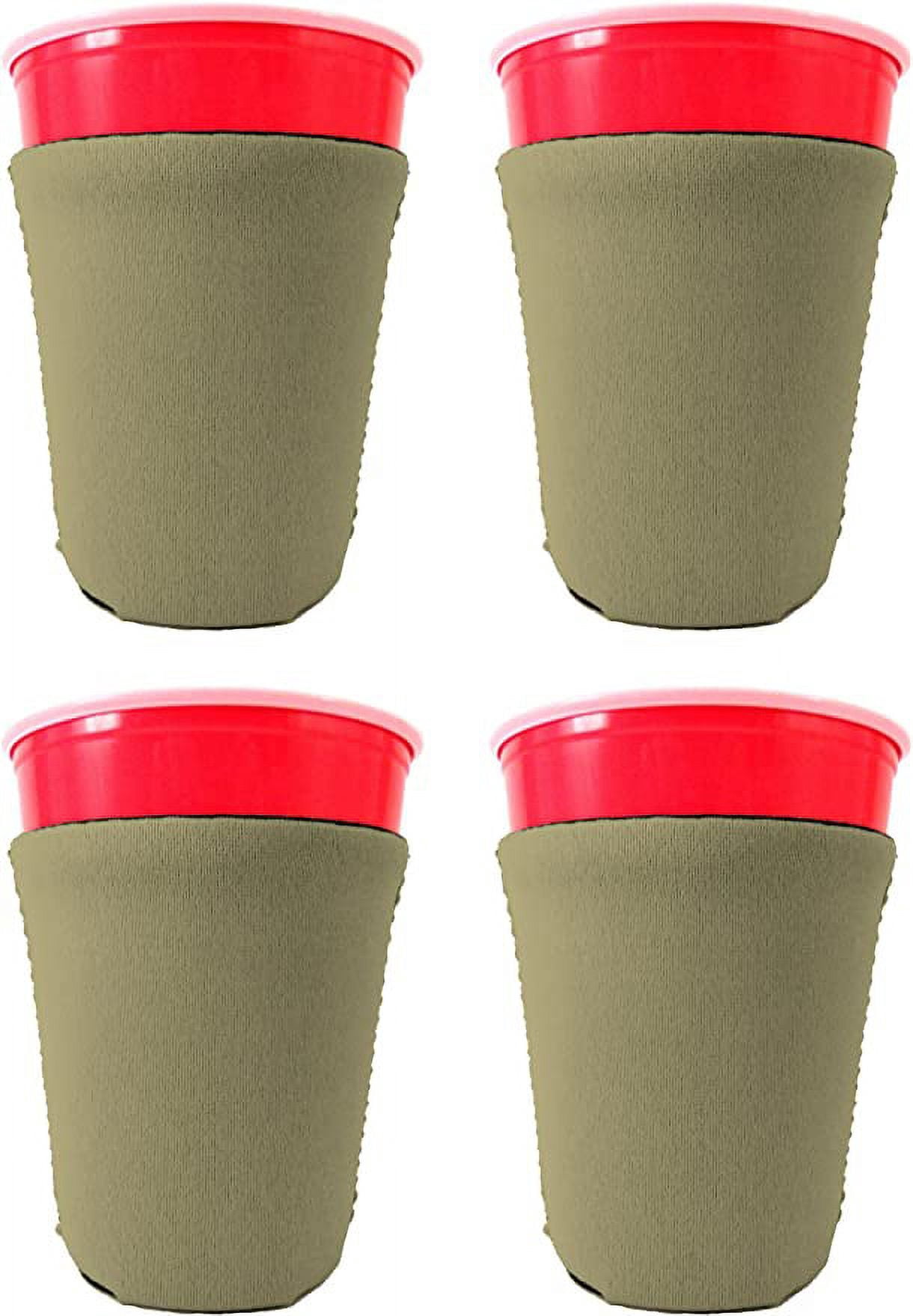 Blank Neoprene Party Cup Coolie (4 Pack, Khaki) - Walmart.com