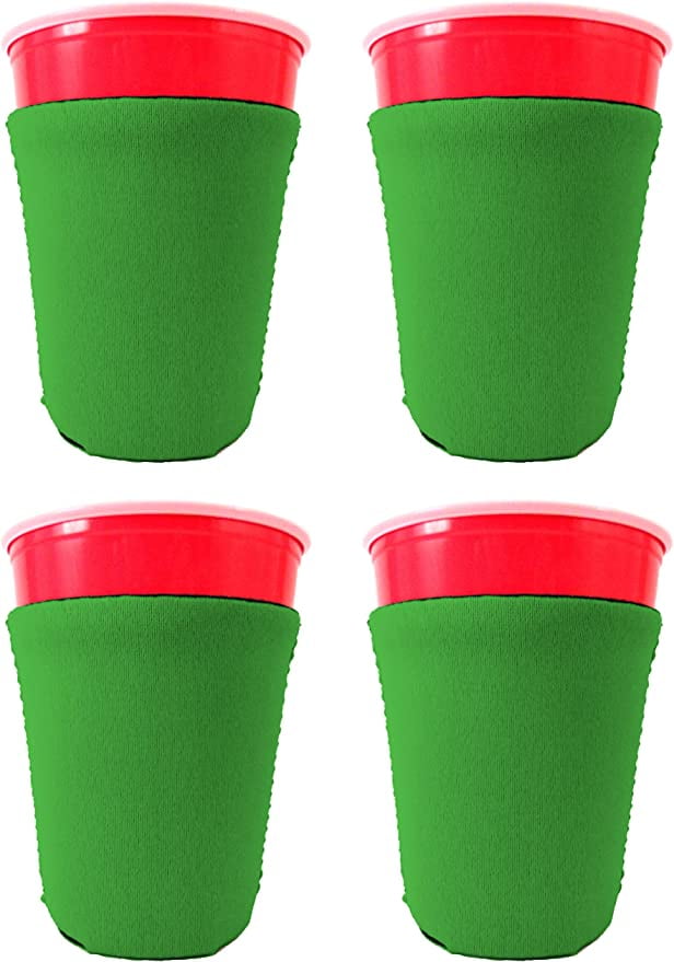 Blank Neoprene Party Cup Coolie (4 Pack, Neon Green) - Walmart.com