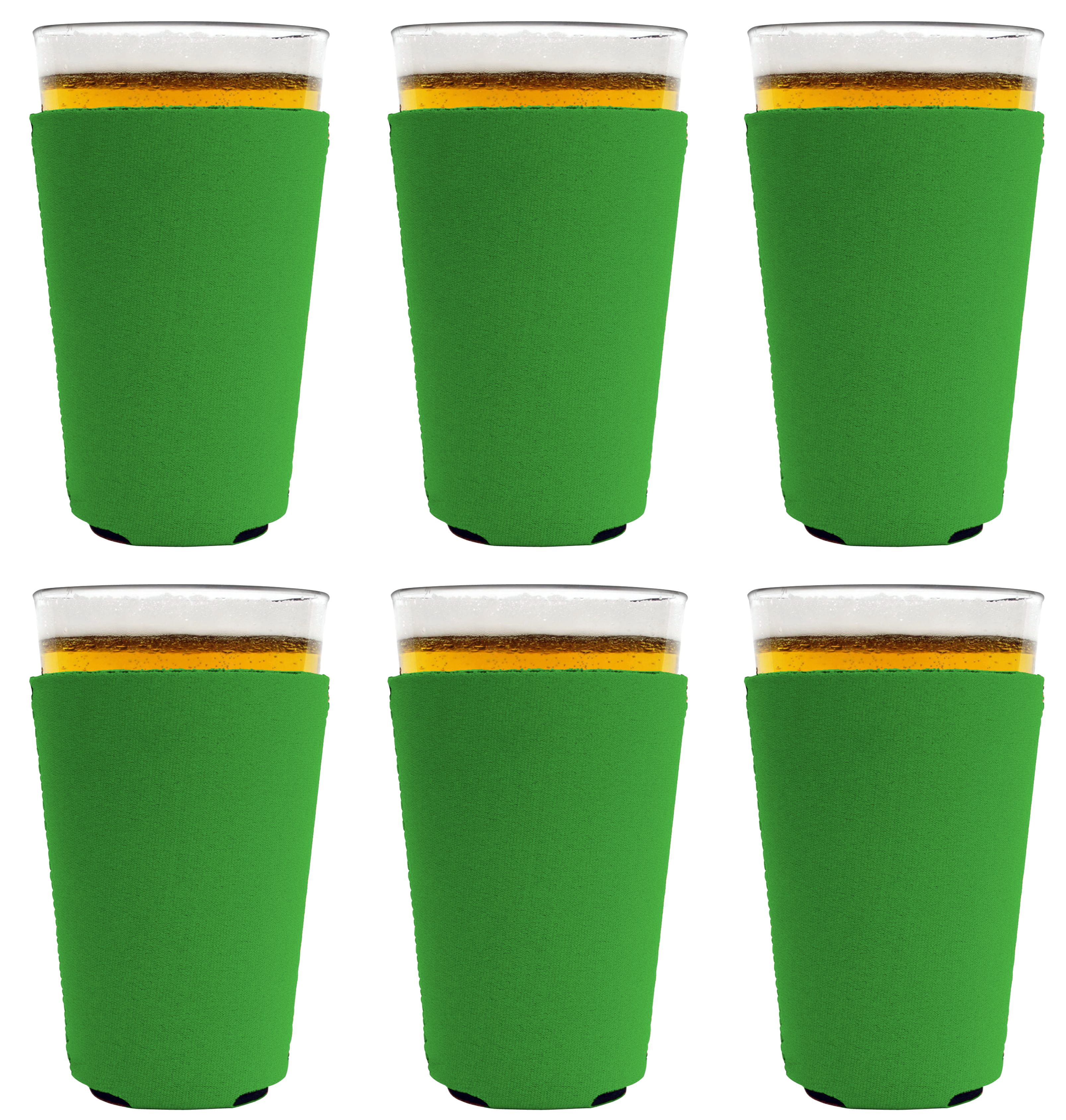 Blank Neoprene Pint Glass Coolie (6 Pack, Neon Green) - Walmart.com