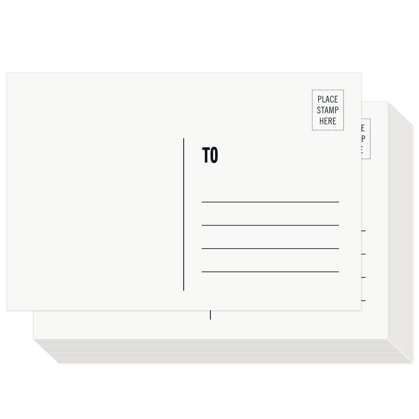 Blank Postcards for Mailing, 100 White 4x6, Mailable Postcards Set Make ...