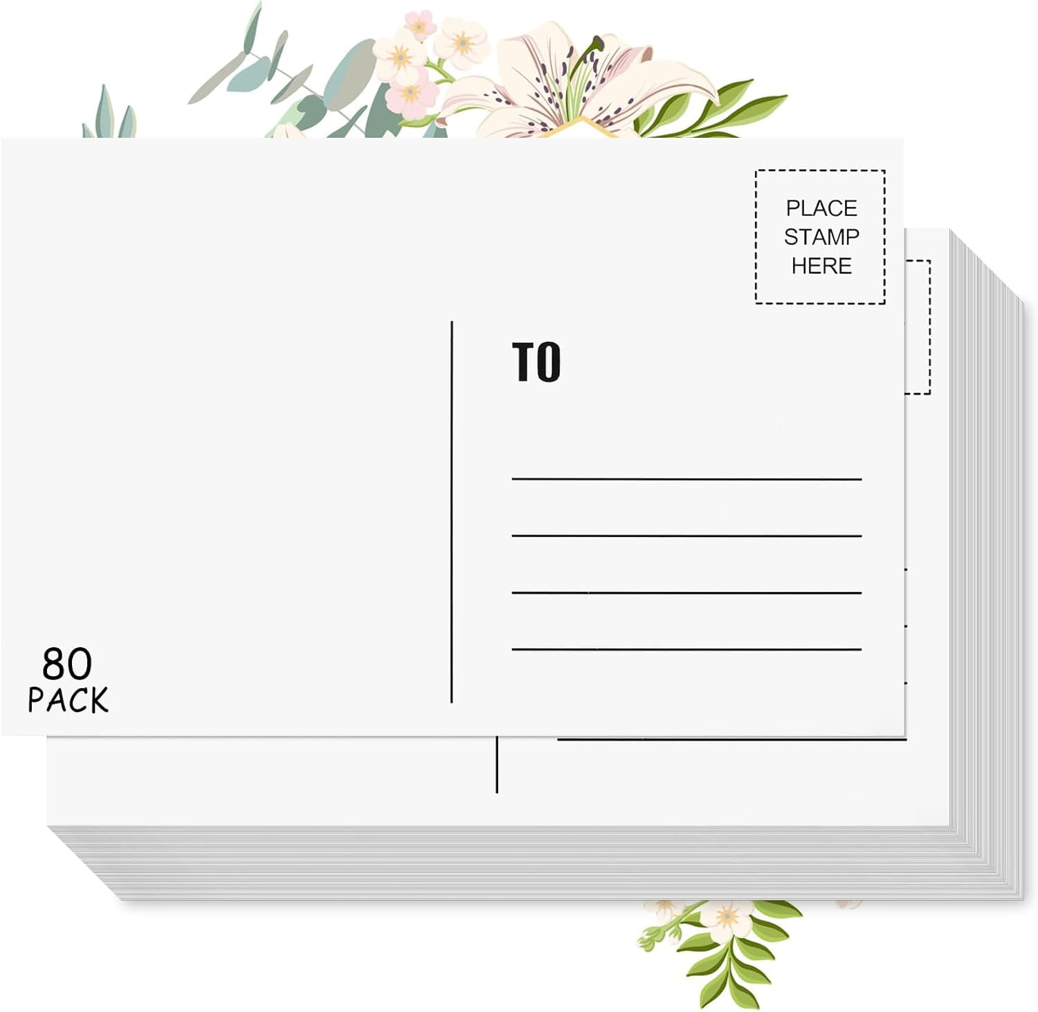 Blank Postcards for Mailing, 80 Post Cards for Mailing, 300 GSM White 4 ...