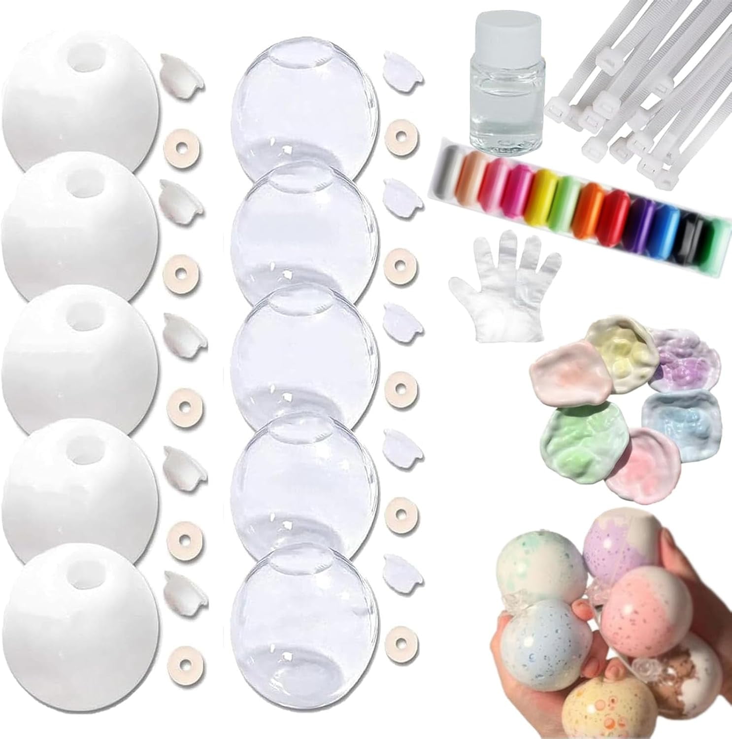 Blank Pressure Ball Skin DIY Kit, Milky Blank Skins Empty Stress Ball ...