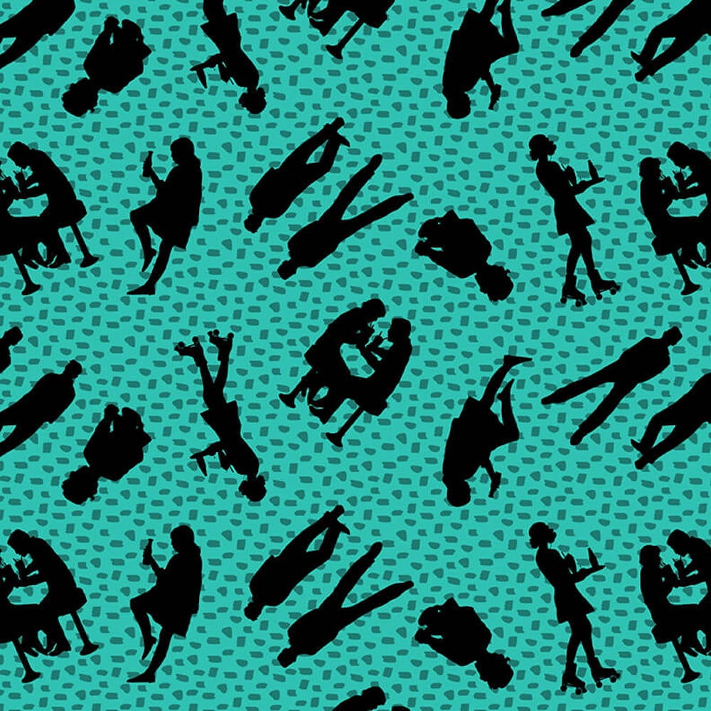 Blank Quilting Diners & Drive-Ins People Silhouettes Cotton Fabric By ...