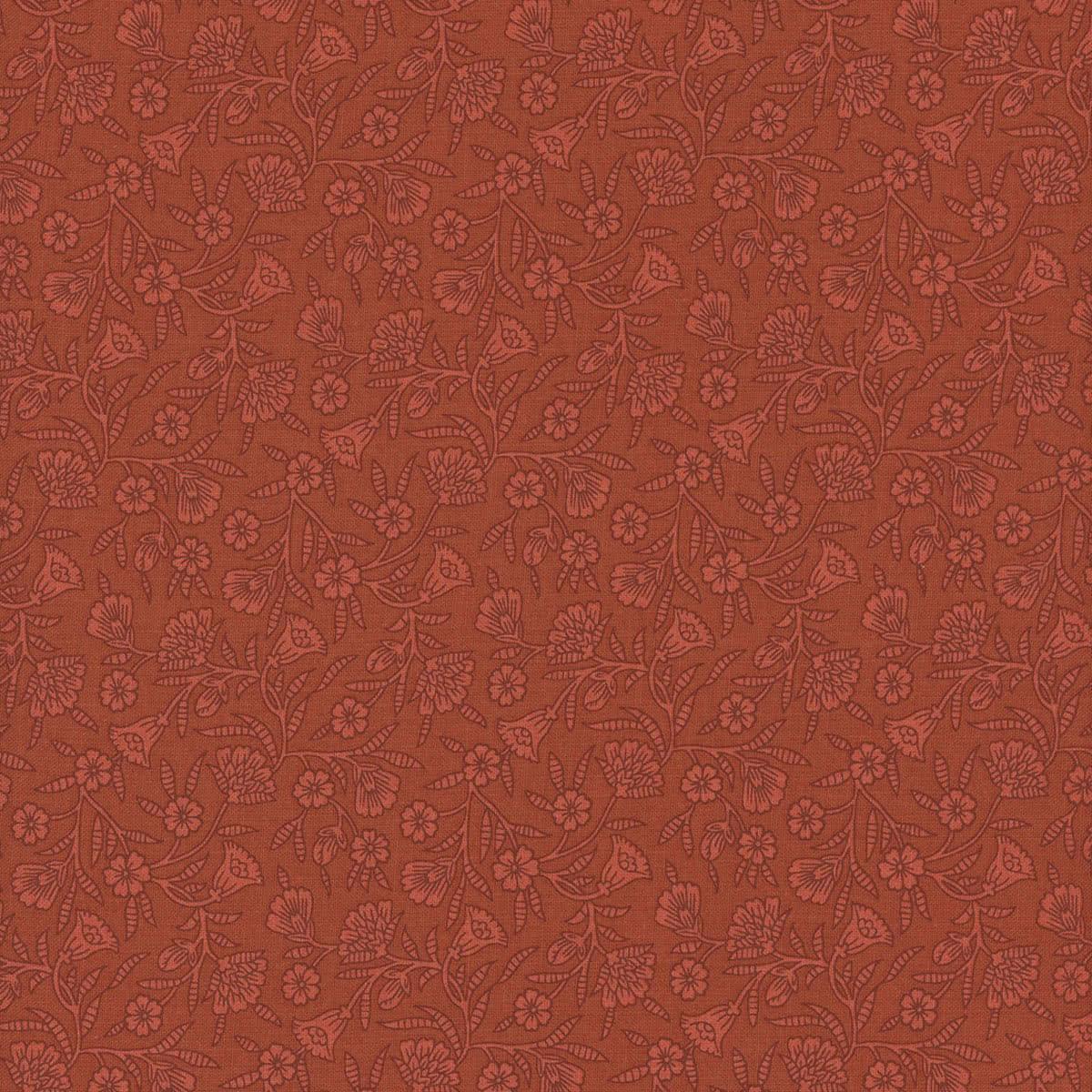 Blank Quilting Fabrics Ashton Missie Carpenter Floral Stamp Orange ...