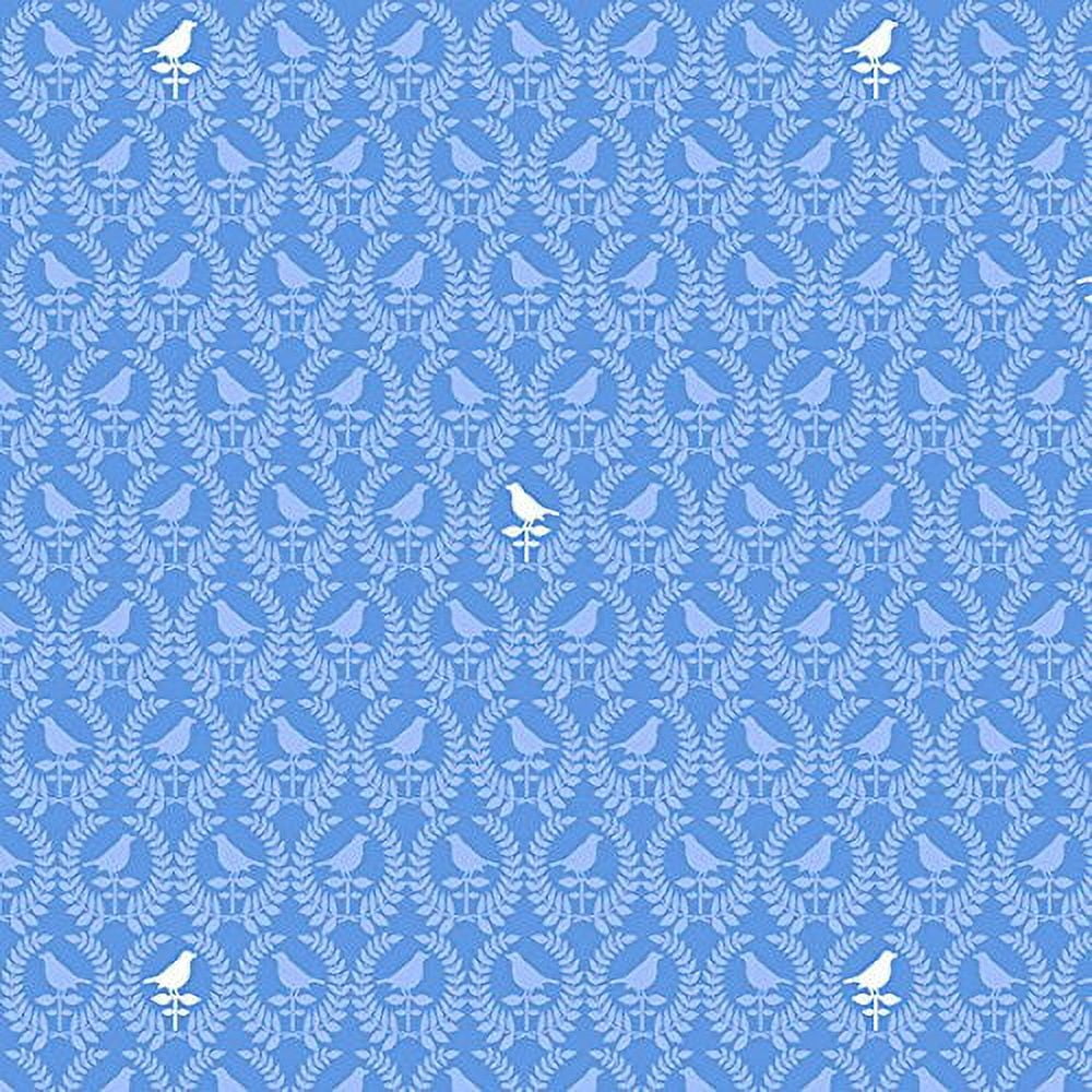 Blank Quilting Fabrics Birds of a Feather Tonal Mini Bird Blue ...