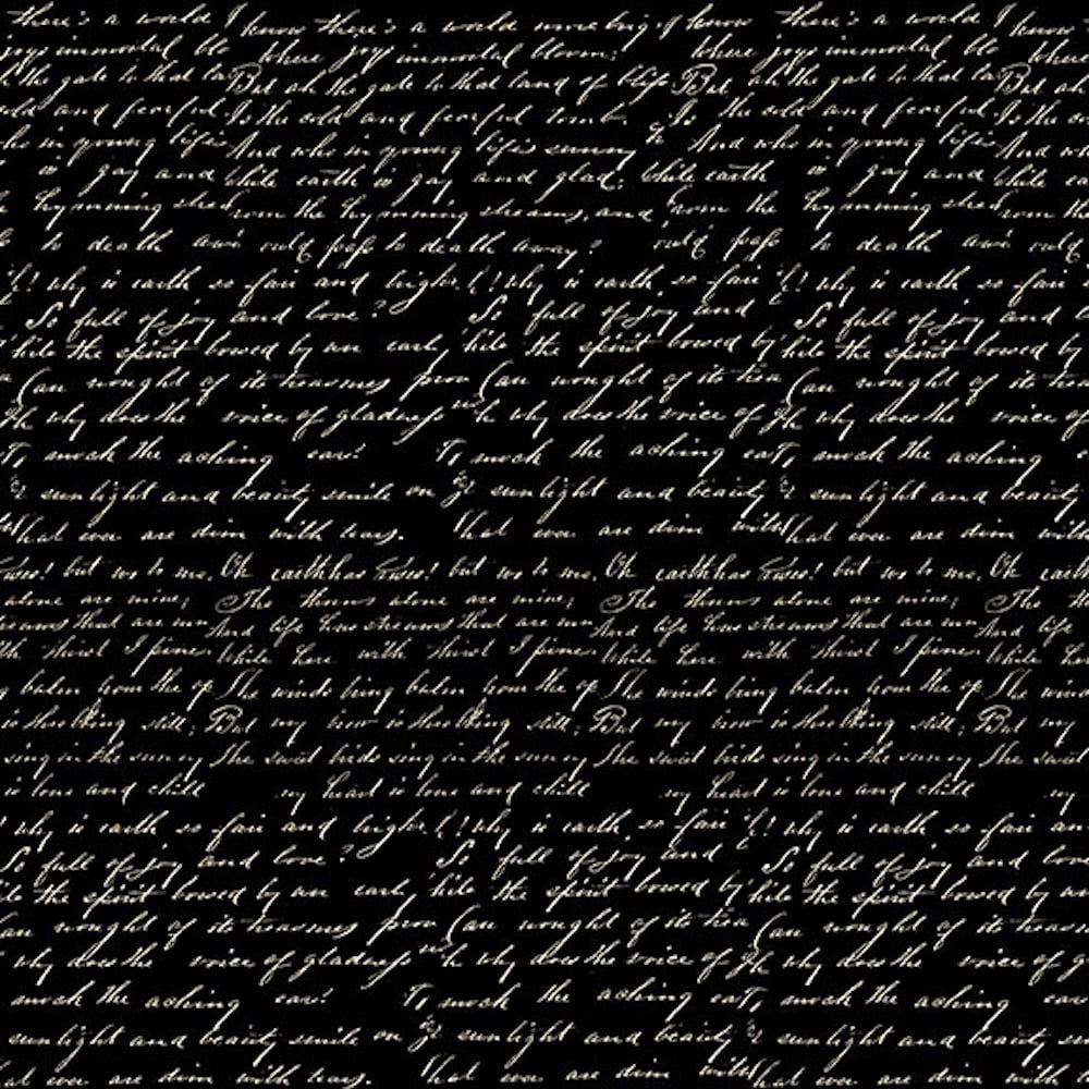 Blank Quilting Paris Nights Writing Black Cotton Fabric By The Yard ...