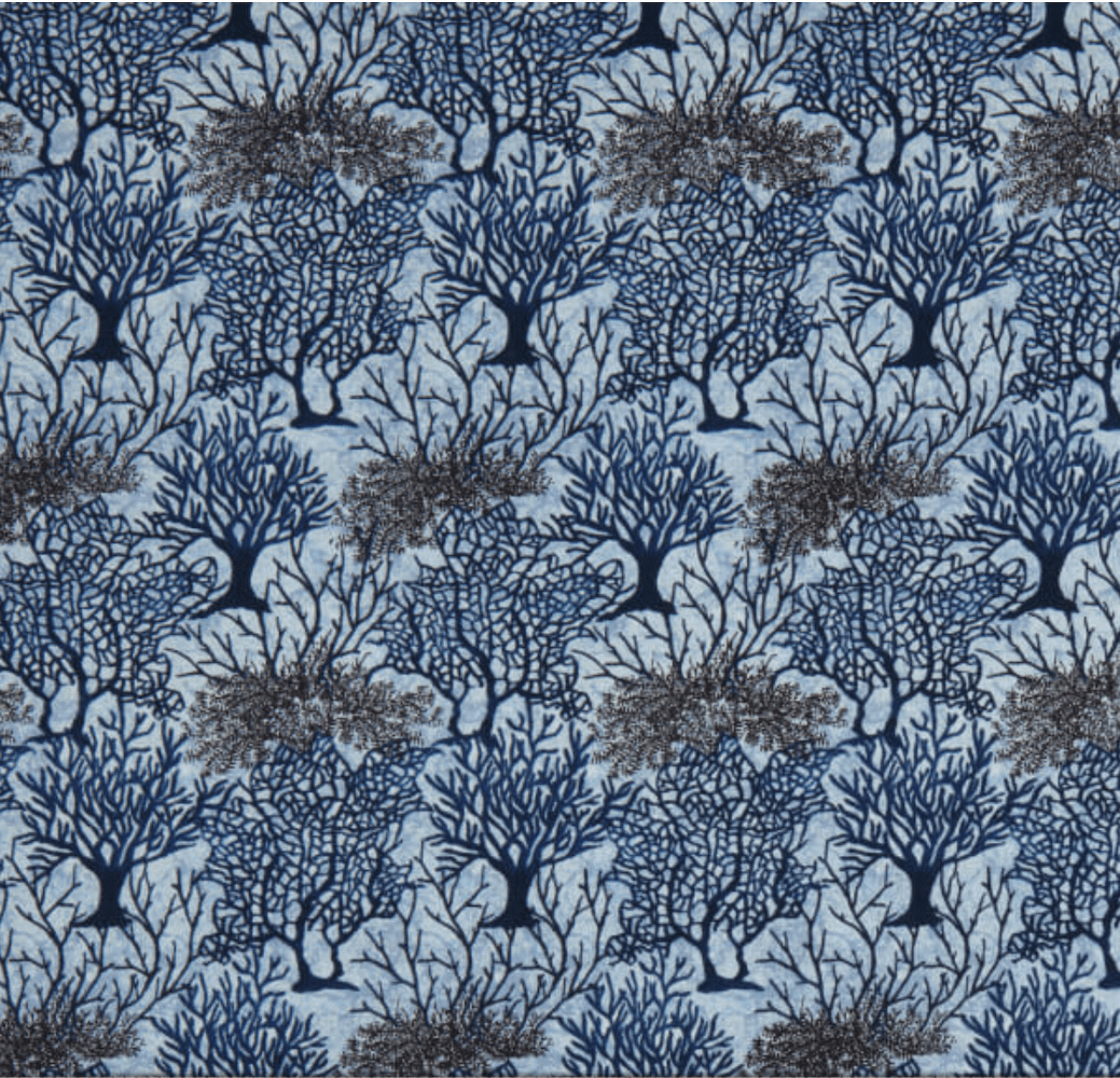 Blank Quilting Seaside Serenity Coral Lt. Blue Fabric By The Yard ...