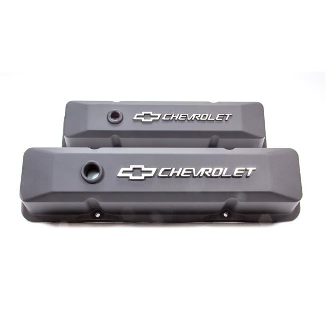 Blank Raised Emblem Crinkle Diecast Valve Covers for Small Block Chevy ...