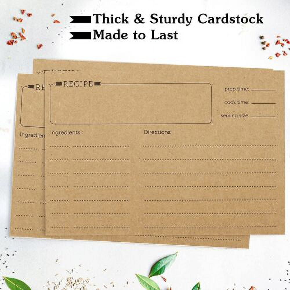 Blank Recipe Cards 4x6'' Double Sided Recipe Cardstock Index Cards 60 ...