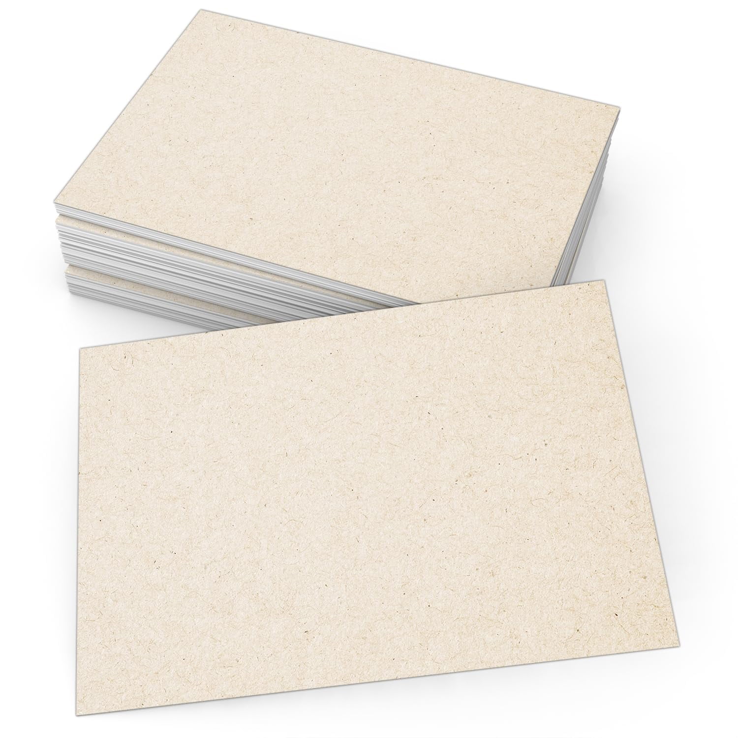 Blank Rustic Cards, 50 Pack 4x6 Thick Heavy Cardstock, Plain Kraft Look ...