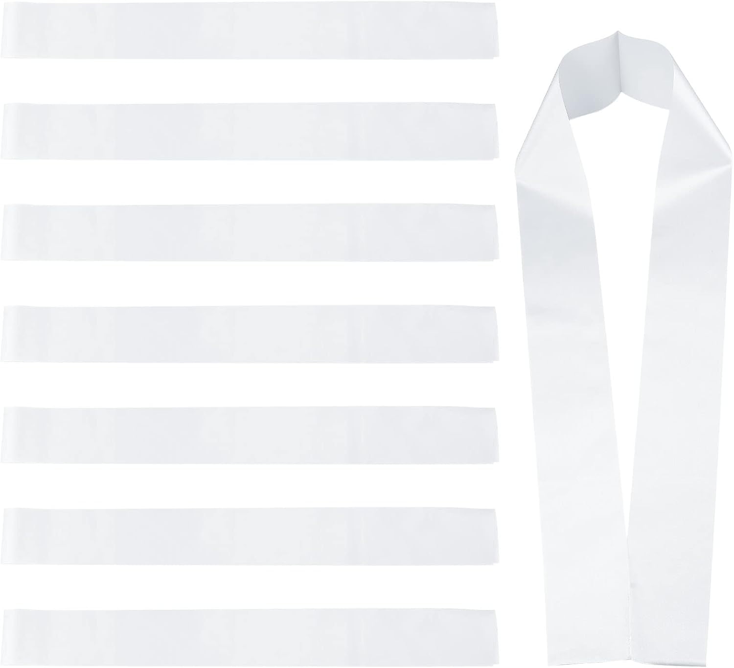 Blank Satin Sash White Plain Sash 8pcs Make Your Own Sash for DIY ...