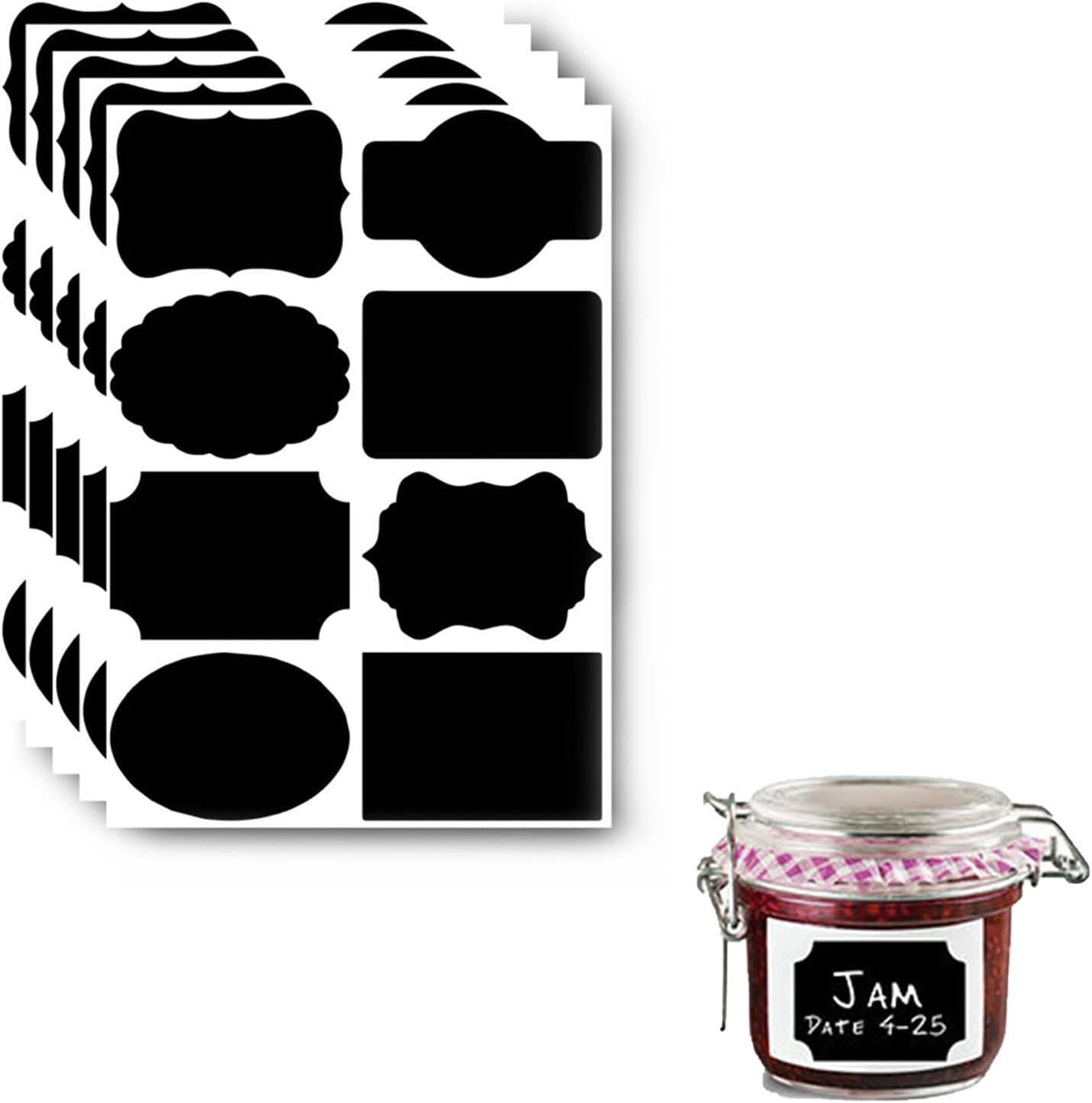 Blank Self-Adhesive Labels, Black Self-Adhesive Labels, 64 Pieces ...