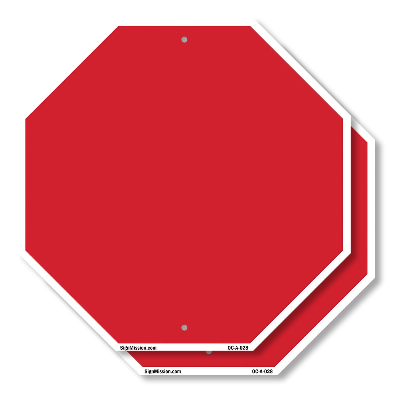 Blank Sign Red Background (2 Pack) 18 inch X 18 inch Octagon Plastic ...