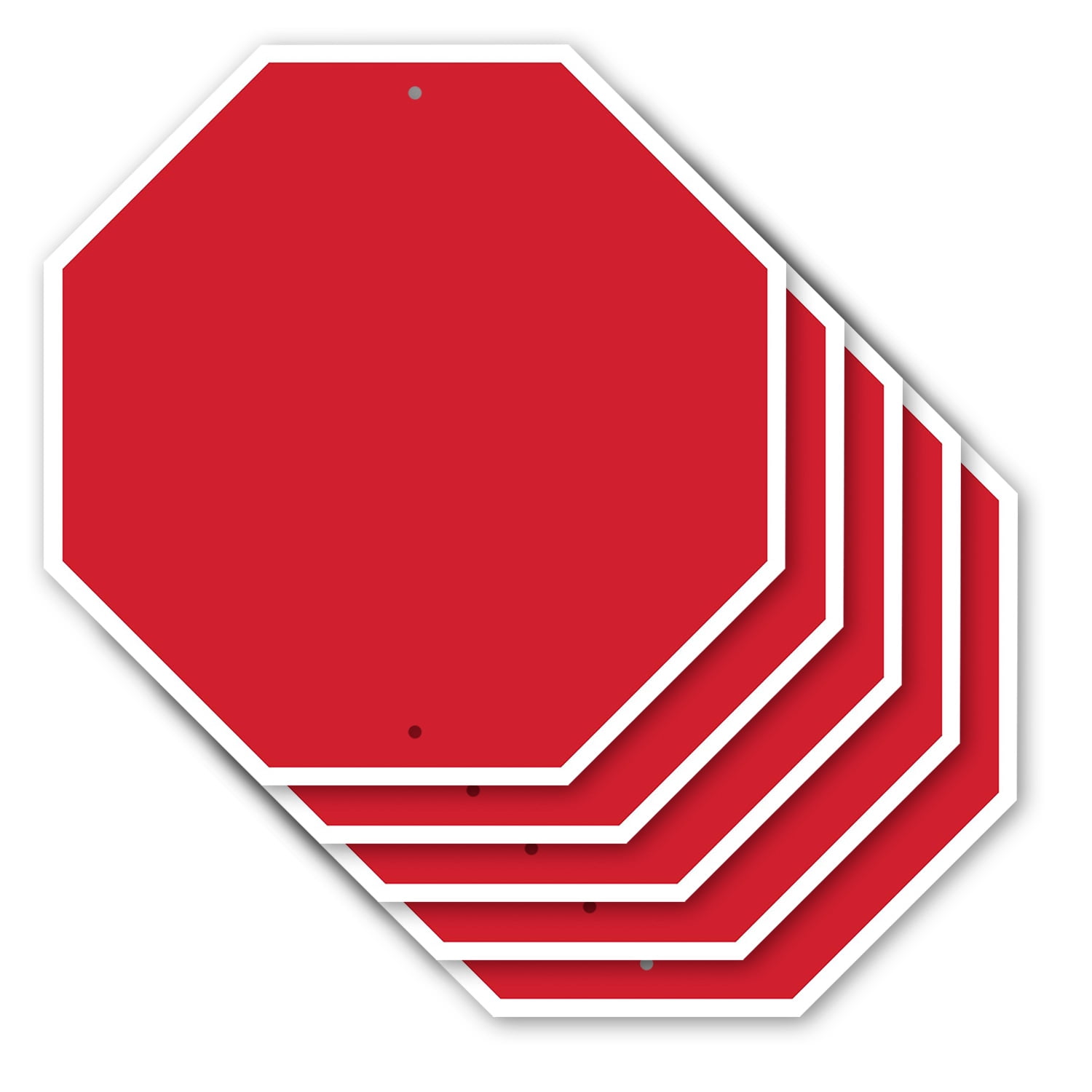 Blank Sign Red Background (5 Pack) 10 inch X 10 inch Octagon Rust Free ...