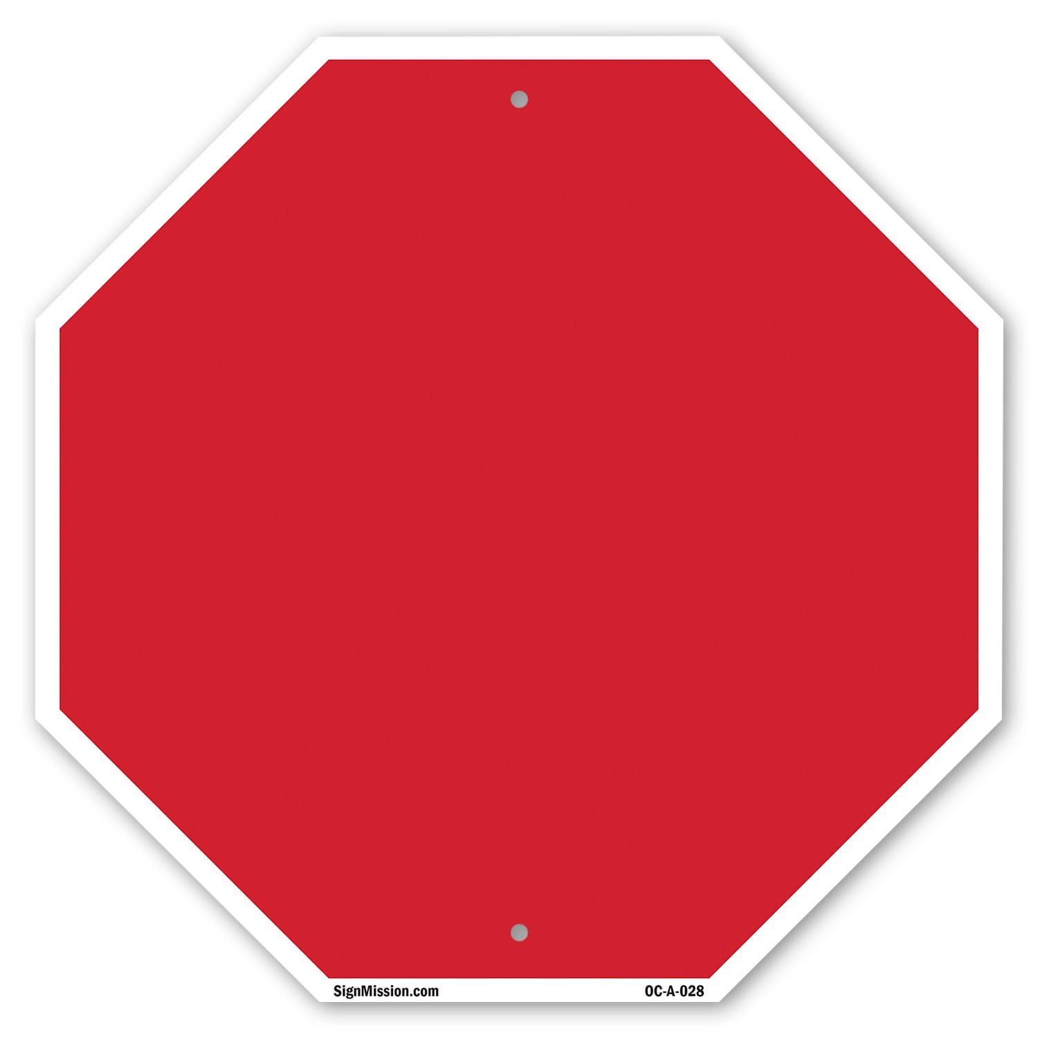 Blank Sign Red Background 6 inch X 6 inch Octagon Plastic Sign Weather ...