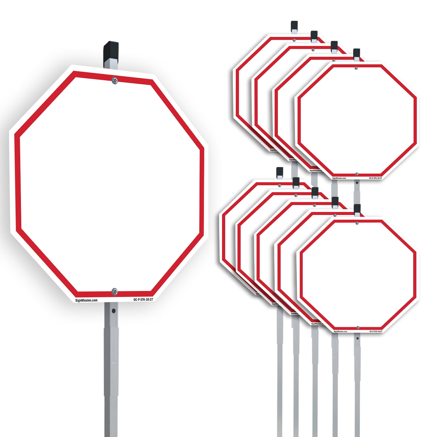 Blank Sign White Background (10 Pack) 10 inch X 10 inch Octagon Plastic ...