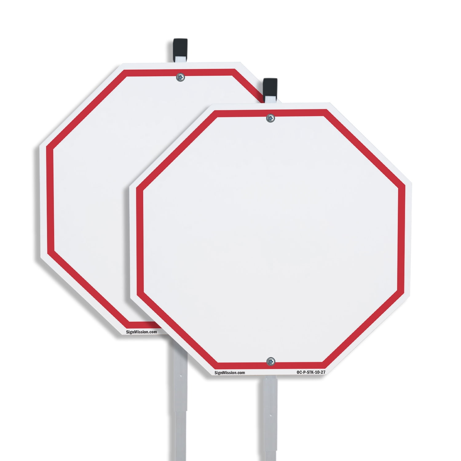 Blank Sign White Background (2 Pack) 10 inch X 10 inch Octagon Plastic ...
