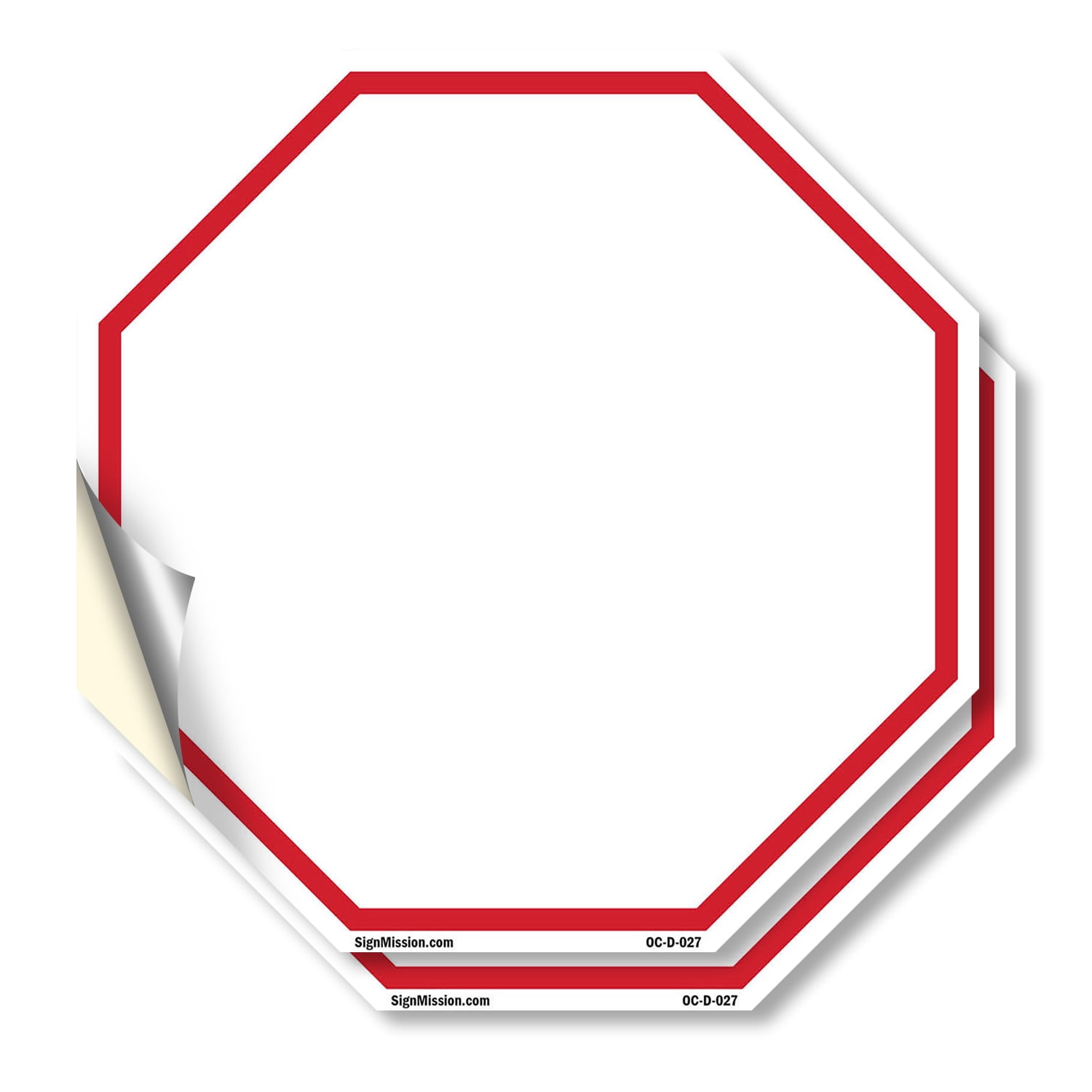 Blank Sign White Background (2 Pack) 4 inch X 4 inch Octagon Vinyl ...