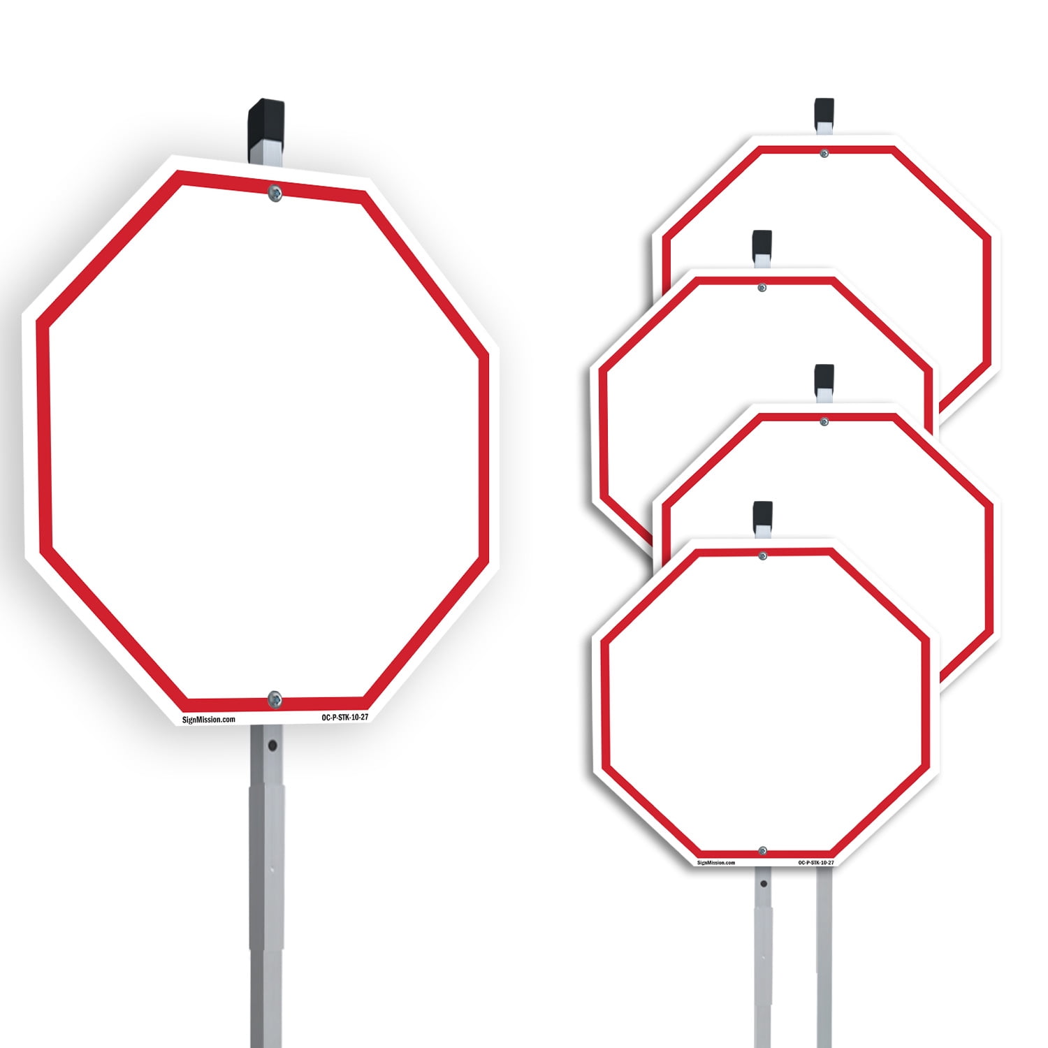 Blank Sign White Background (5 Pack) 10 inch X 10 inch Octagon Aluminum ...