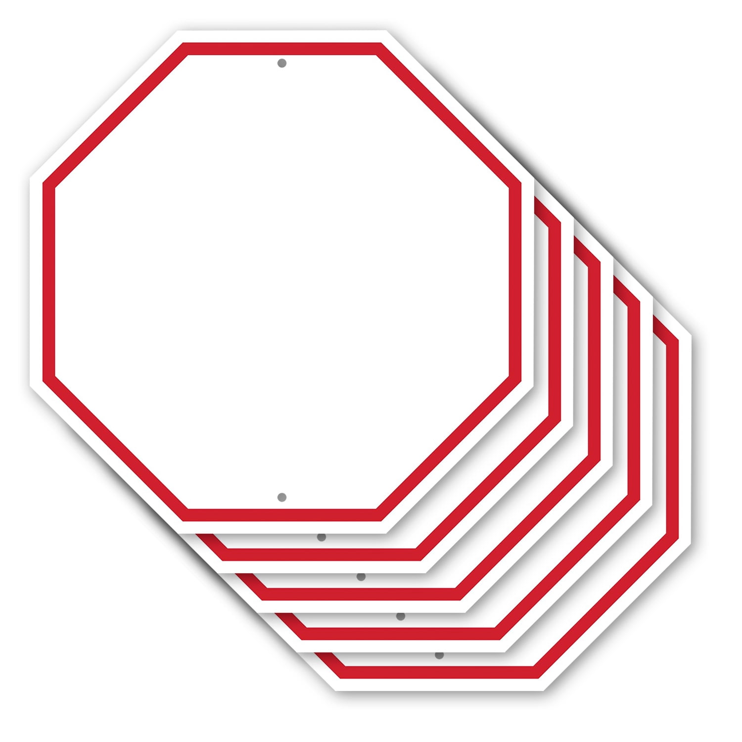 Blank Sign White Background (5 Pack) 10 inch X 10 inch Octagon Rust ...