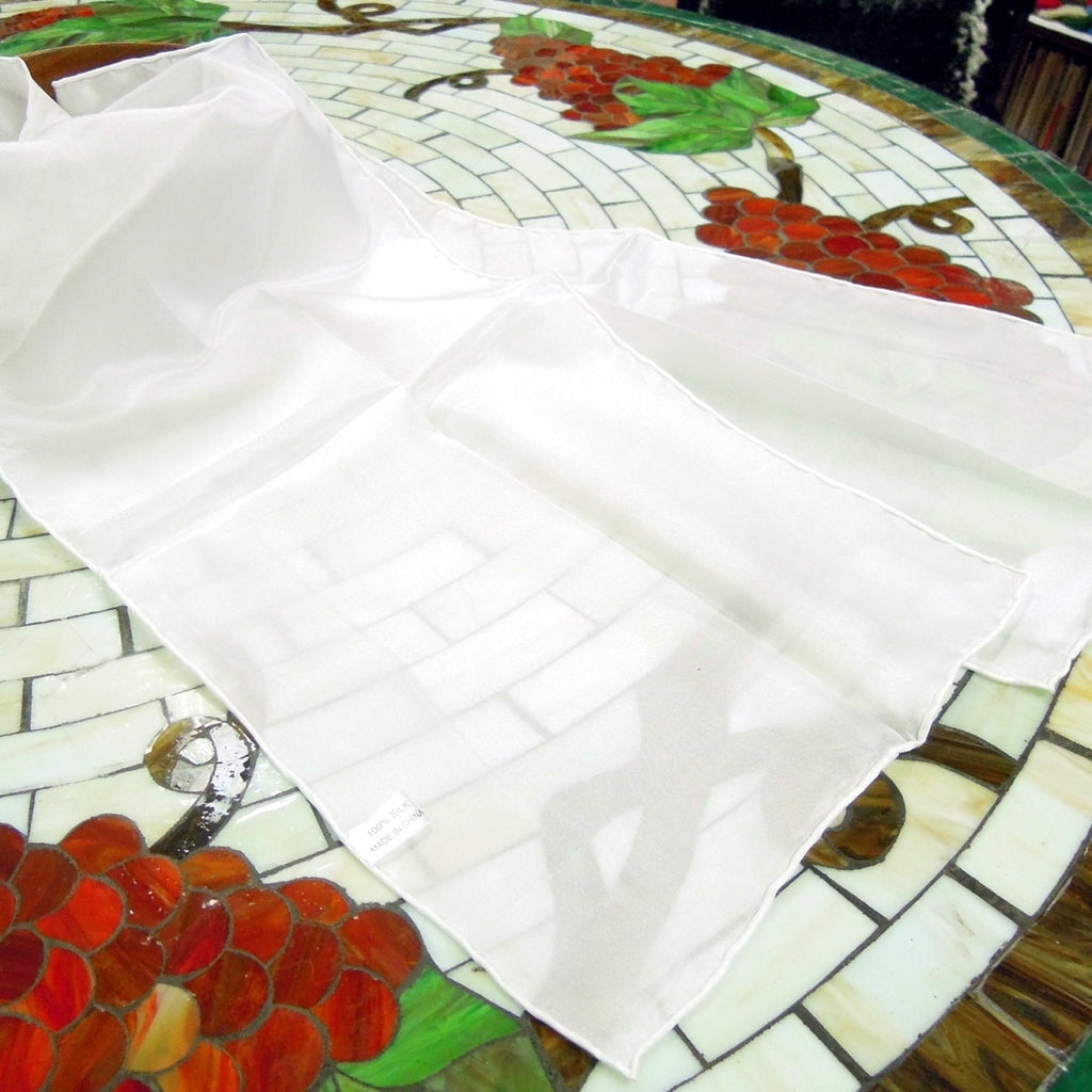 Blank Silk Scarves for Dyeing Size: 11" x 60" Hand-Hemmed 100% Habotai ...