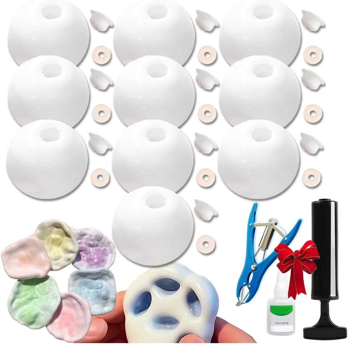Blank Skins Empty Stress Ball DIY Kit, Vacuum Squishy DIY Stress Ball ...