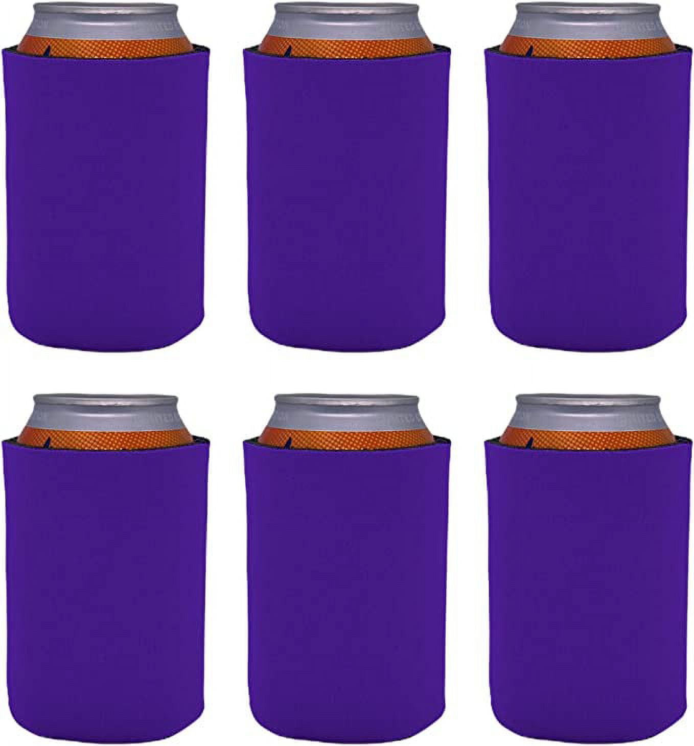 Blank Soft Foam Collapsible Can Coolie (Purple, 6 Pack) - Walmart.com