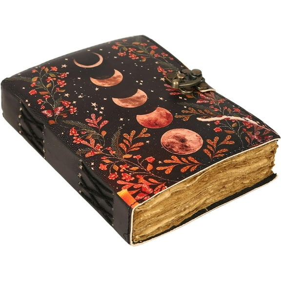 Fox Blank Spell Book of Shadows Leather Journal with Lock Clasp Diary ...
