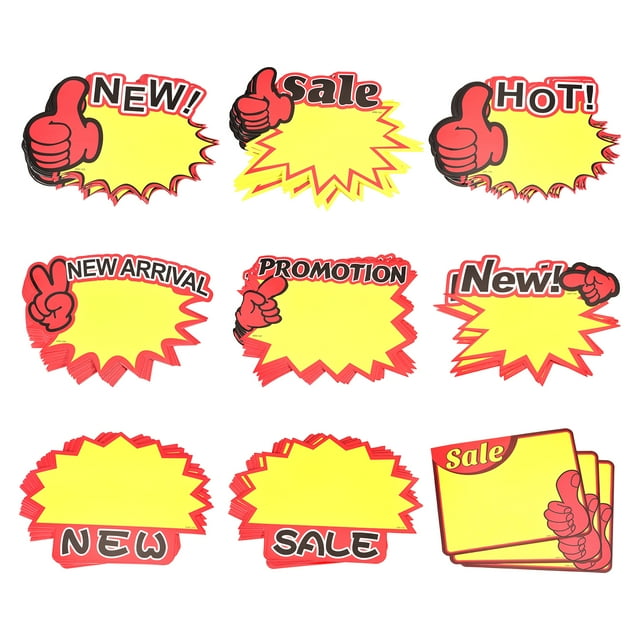 Blank Star Burst Sale Signs Price Tags Paper Pricing Labels 180x140mm ...