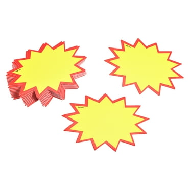Blank Star Burst Sale Signs Price Tags Paper Pricing Labels 180x140mm ...