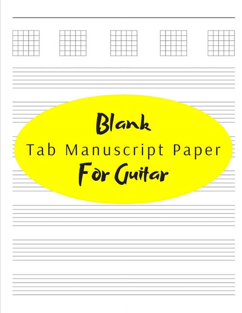 Blank Tab Manuscript Paper For Guitar : 8.5"x11" (21.59cm x 27.94cm ...