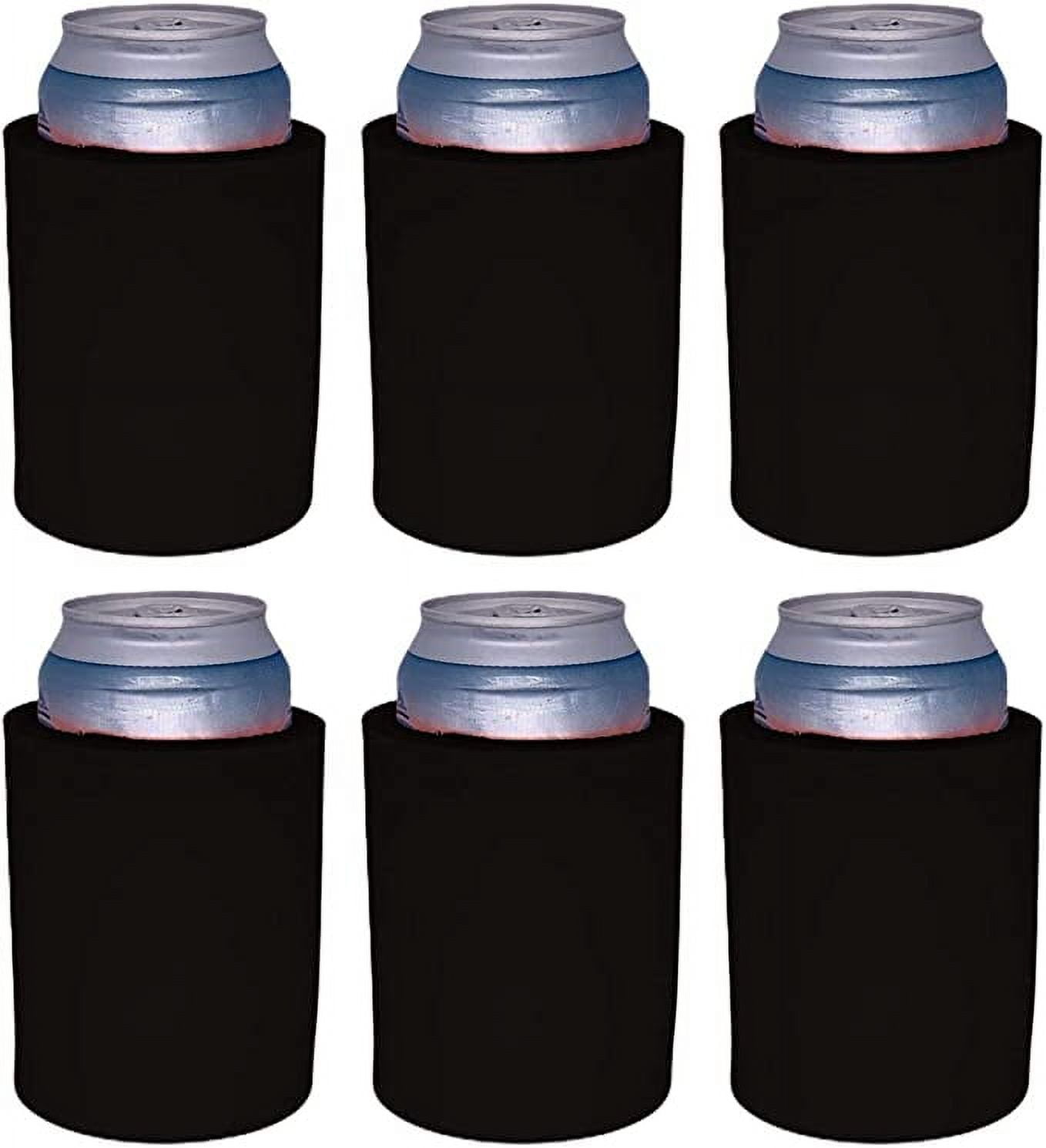 Blank Thick Foam Old School Can Cooler (6 Pack, Black) - Walmart.com