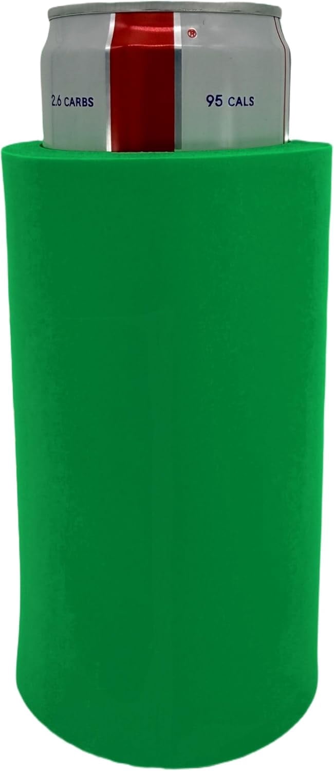 Blank Thick Foam Old School Slim Can Coolie (Kelly Green, 4 Pack ...