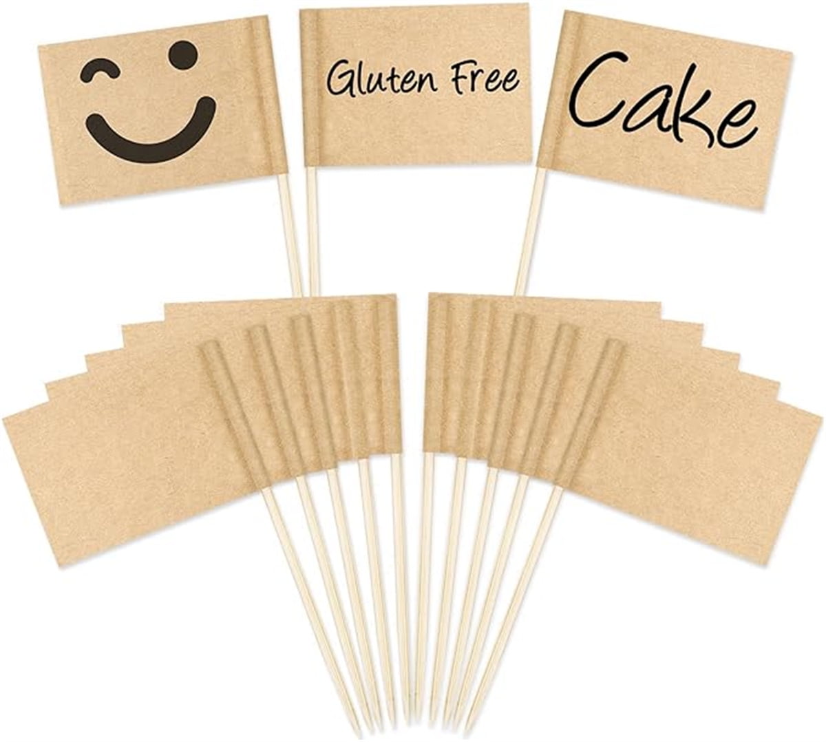 Blank Kraft Toothpick Flags 100 Pcs,Food Markers for Buffet Table,Kraft ...