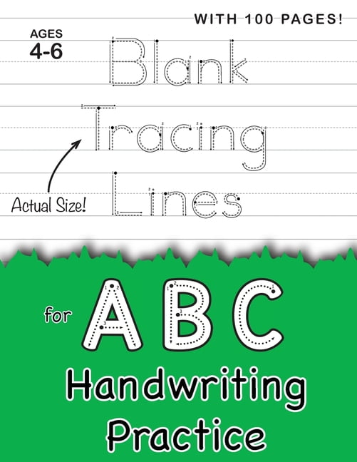 Blank Tracing Lines for ABC Handwriting Practice (Large 8.5"x11" Size ...