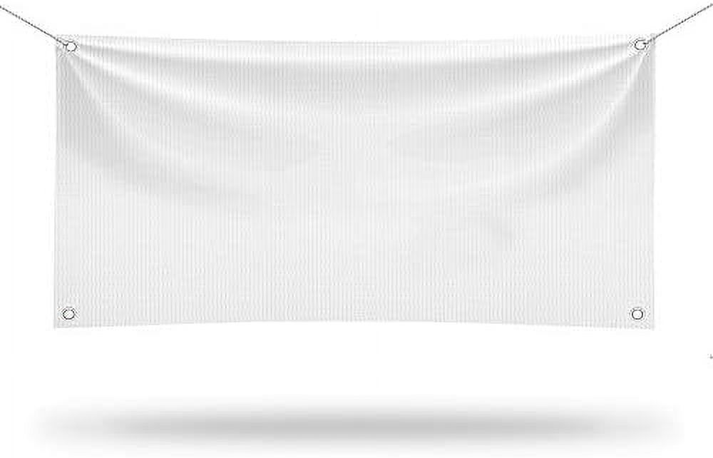 Blank Vinyl Banner White Sign 13oz with Grommets and Hemming Premium Scrim Glossy 3 ft x 5 ft ...