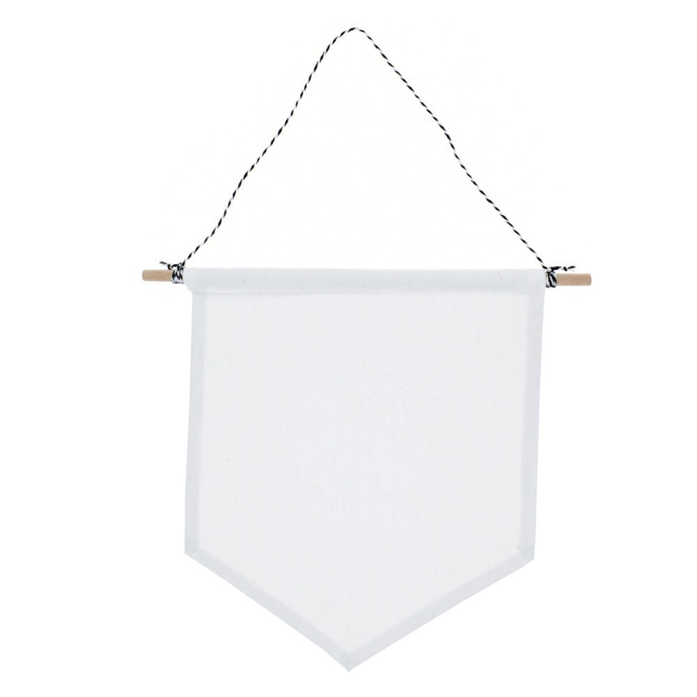 Blank Wall Canvas Banners - Blank Fabric Badge & Wooden Dowel & Pre ...