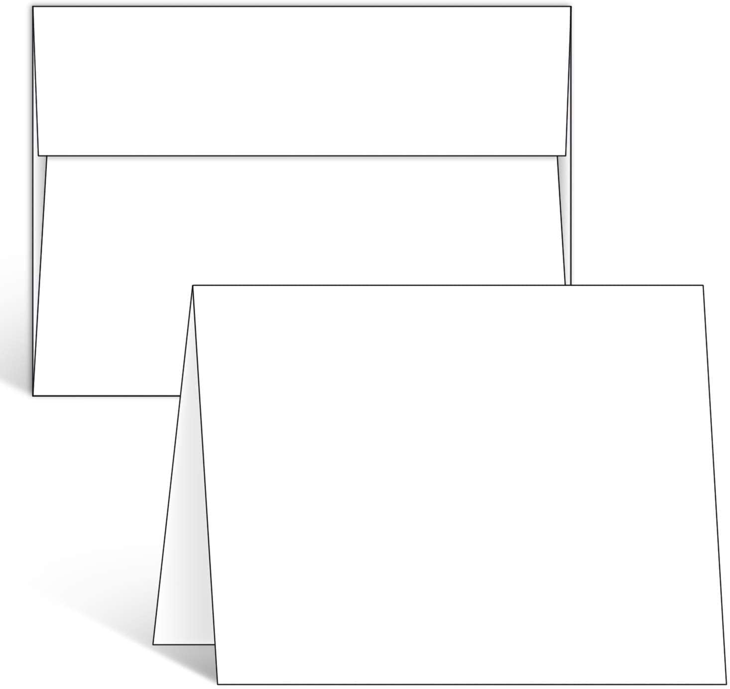Blank White Cards and Envelopes 50 Pack - 5" x 7" Heavyweight Folded ...