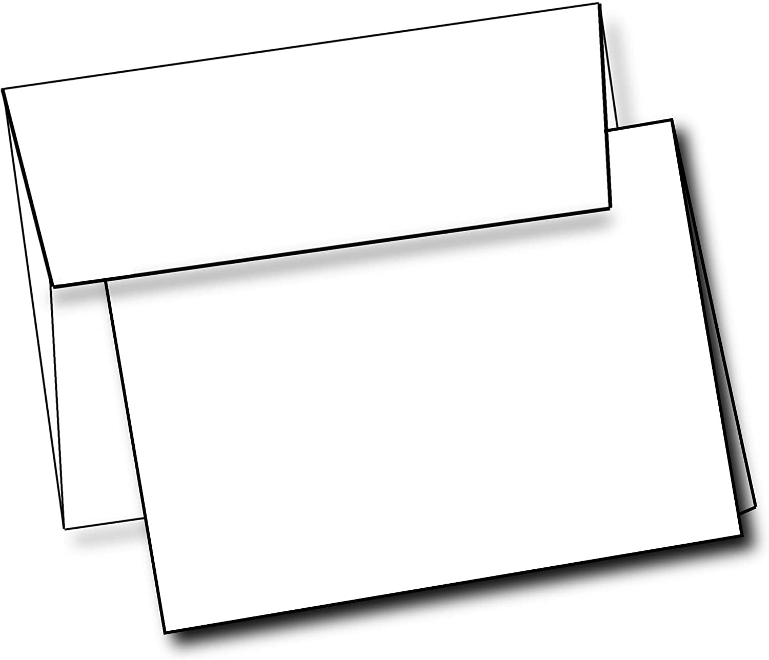 Blank White Greeting Cards With White Envelopes 5" x 7" Pack Of 40 ...