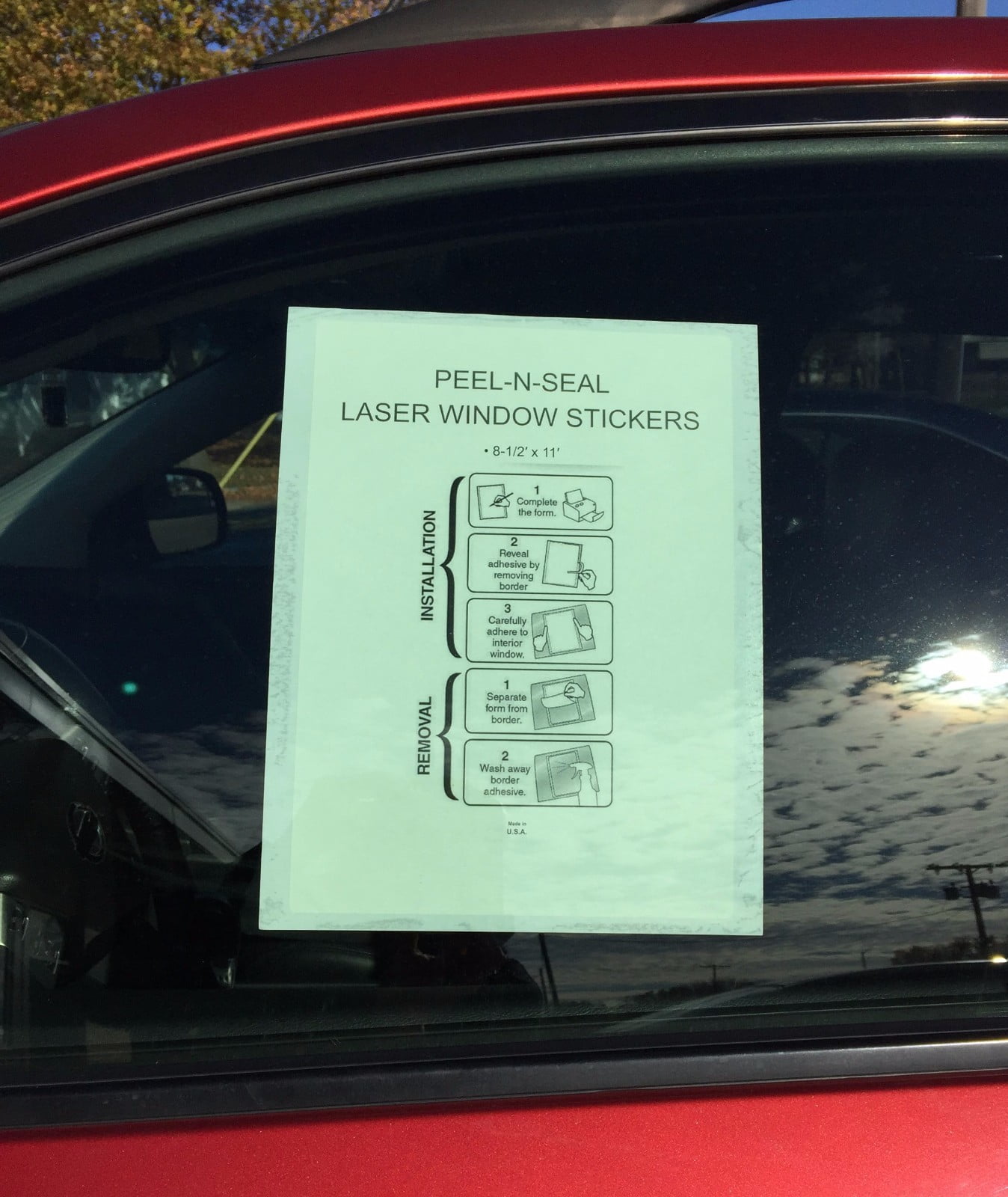 Blank White Laser Window Stickers • 250 Qty.• Form# 8511 • (P7 ...