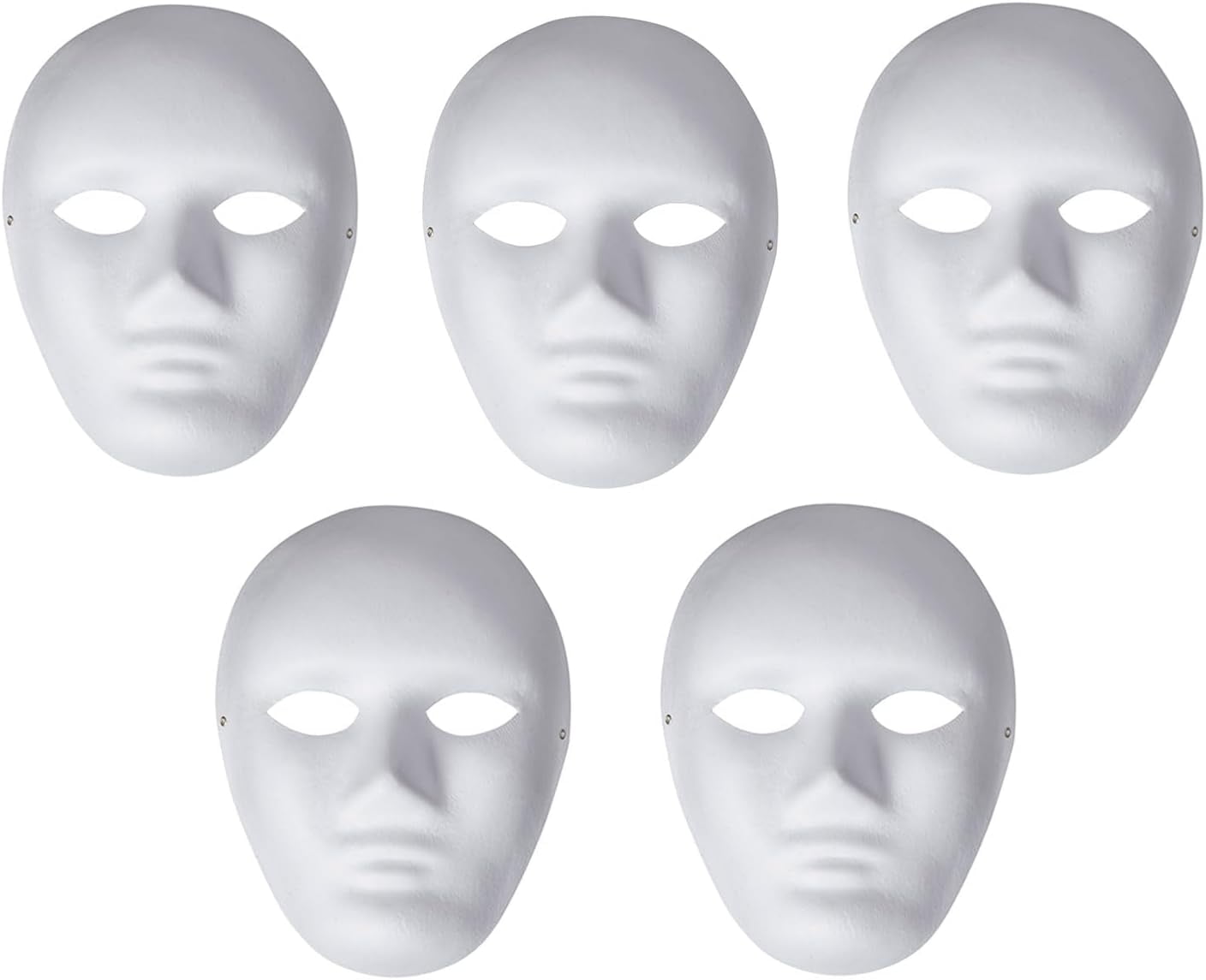 Blank White Paintable Paper Mache Mask DIY Full Face Masks for Artistic ...