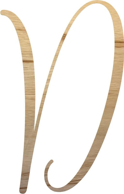 Blank Wood Cursive Letter, Unpainted 18'' Craft Letter D, Paintable ...