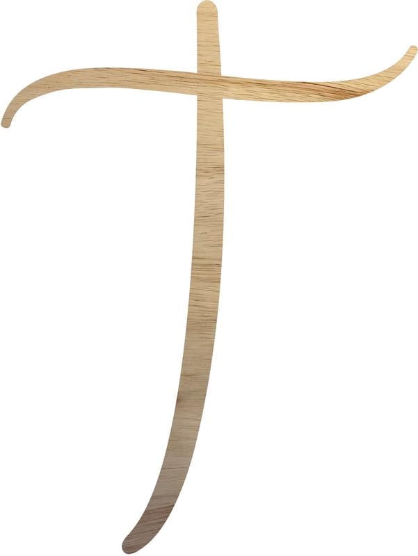 Blank Wood Cursive Letter, Unpainted 18'' Craft Letter T, Paintable ...