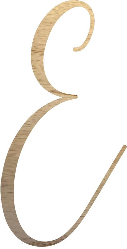 Blank Wood Cursive Letter, Unpainted 8'' Craft Letter E, Paintable ...